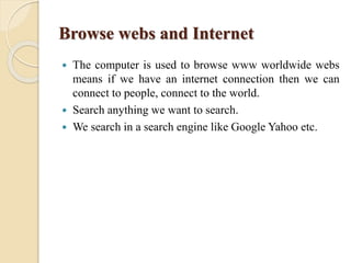 Introduction to ICT, This is a computer introd | PPT