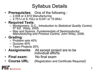 Control of Manufacturing Processes | PPT