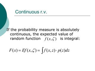 Statement of stochastic programming problems | PDF