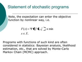 Statement of stochastic programming problems | PDF