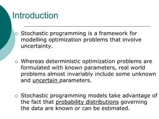 Statement of stochastic programming problems | PPT