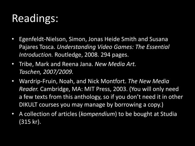 DIKULT103 Digital Genres: Intro lecture | PPT