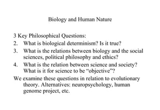 Lecture1: Introduction to Philosophy of Biology | PPT