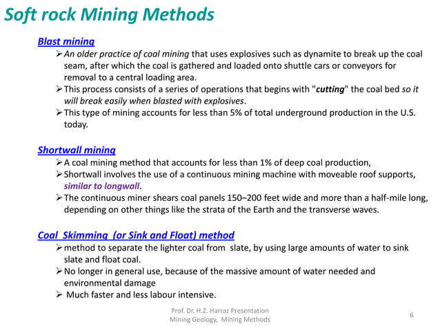 Lecture 4: Underground Mining | PDF | Geology | Science