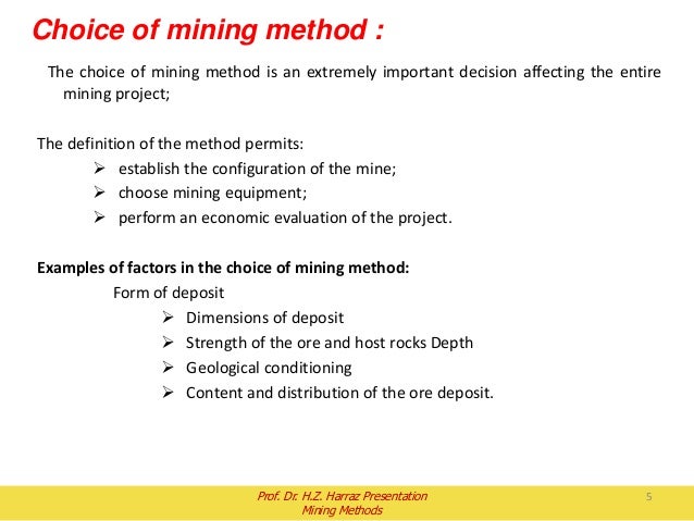 Lecture 4: Underground Mining