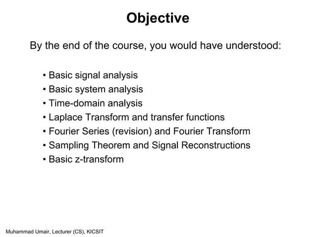Lecture1 Intro To Signa | PPT