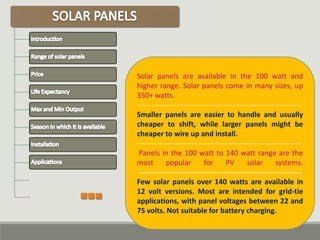 Solar panels | PPTX
