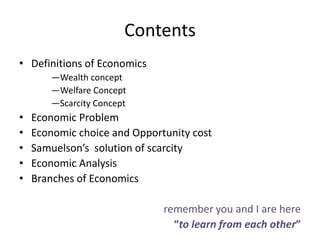 Lecture1 Economic problem, Economic Agents, Types of economic analysis ...