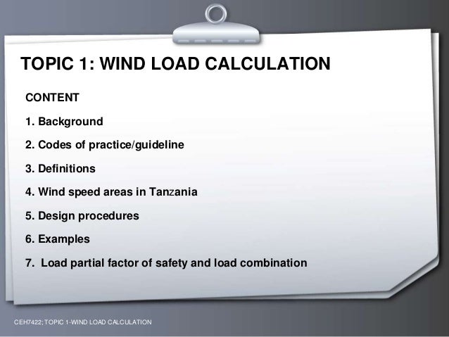 Wind load calculation