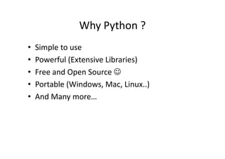 Python - Lecture 1 | PPT
