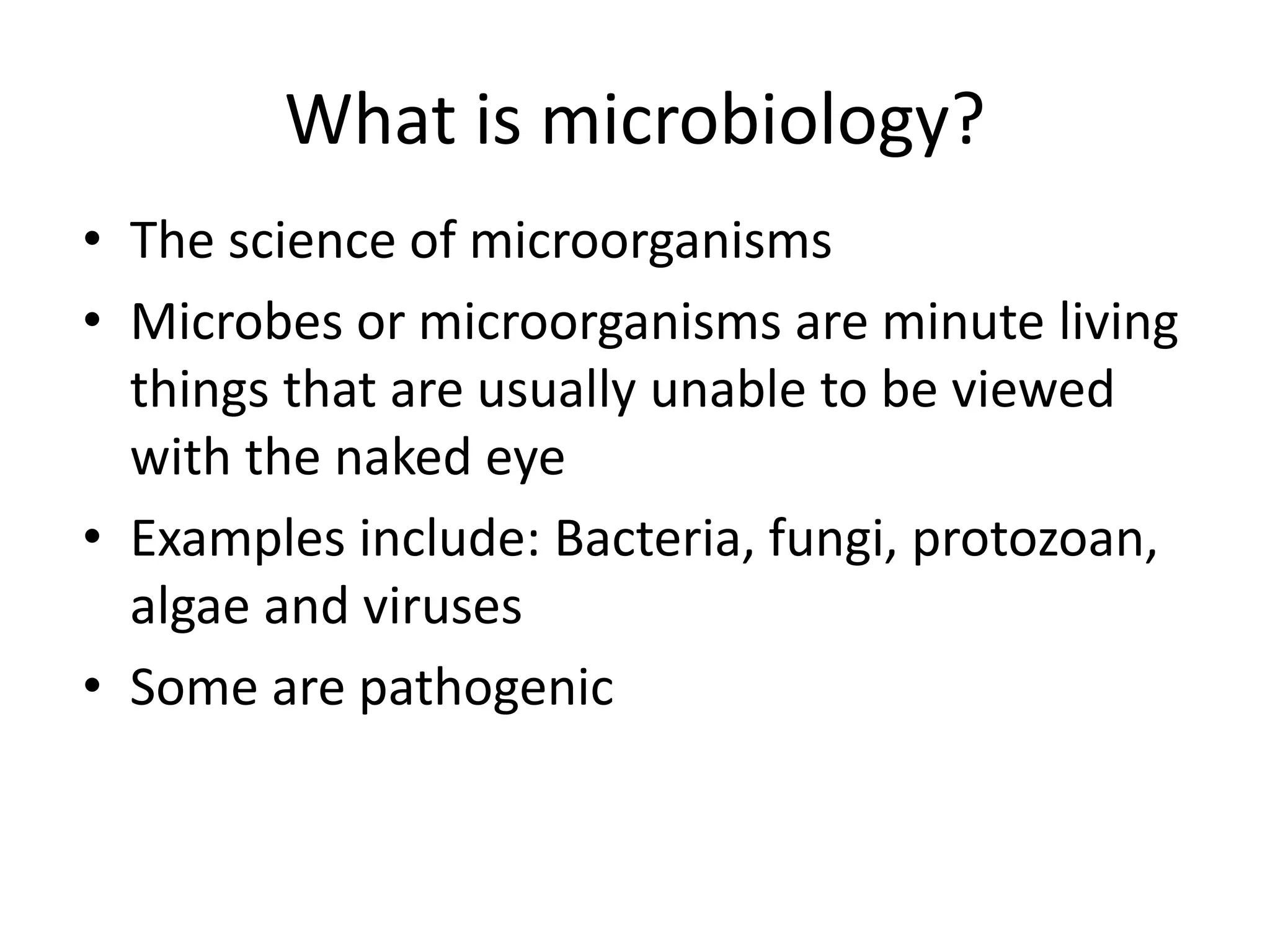 Introductory Microbiology Lecture 1 | PPTX