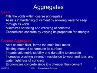 Properties of Concrete (CE-203) | PPT