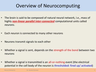 Introduction to Neural networks (under graduate course) Lecture 1 of 9 | PPT