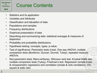 statistics in pharmaceutical sciences | PPT