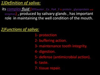 Lecture 1 salivary glands | PPTX
