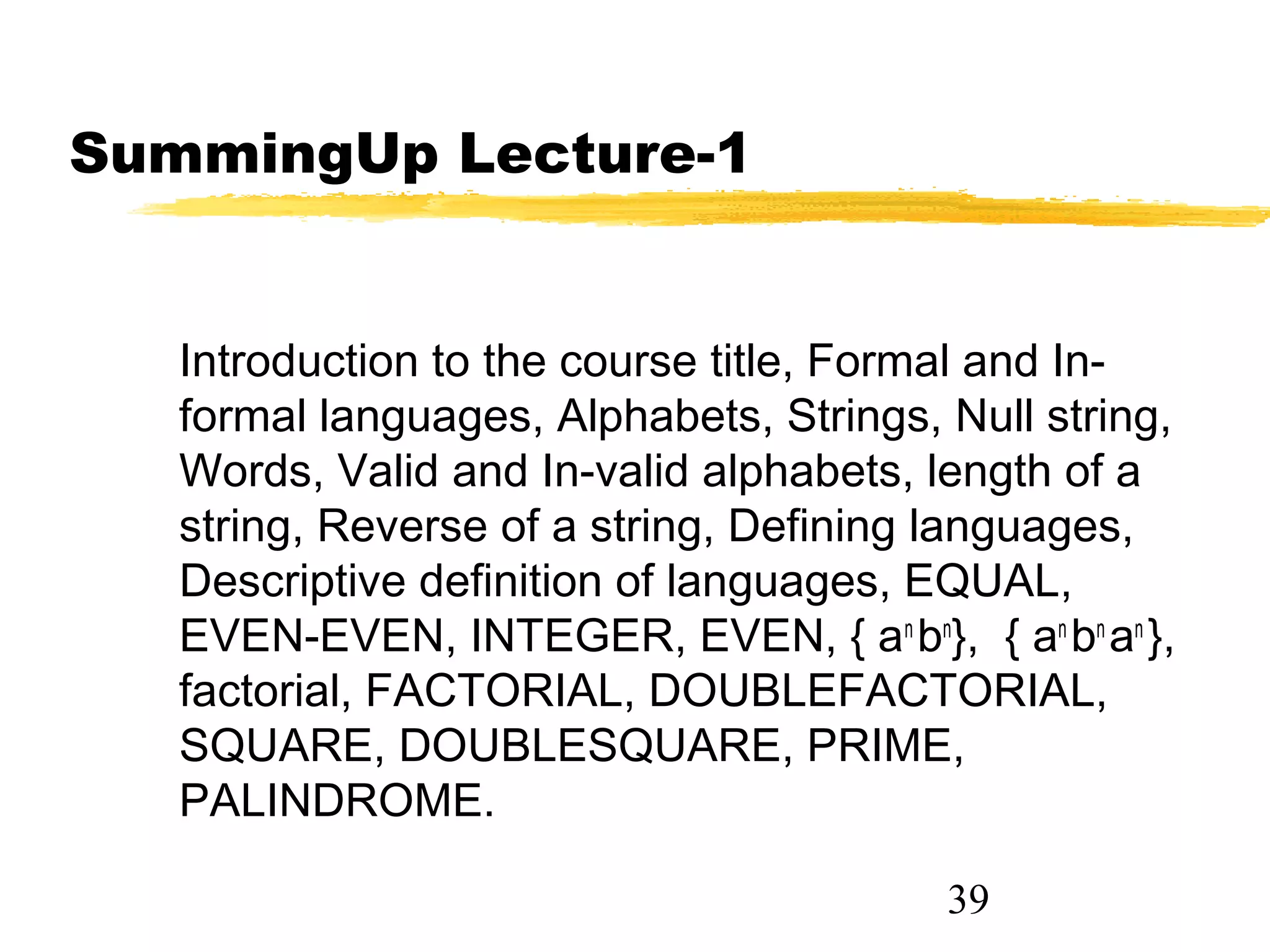 Theory of Automata | PPT