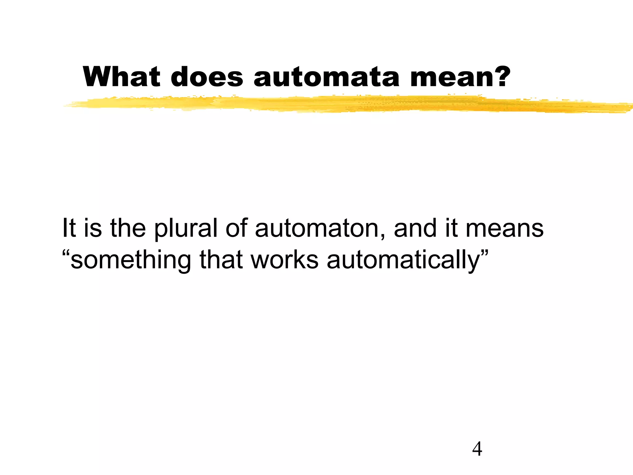 Theory of Automata | PPT