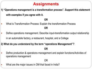 Production and Operations Management | PPTX