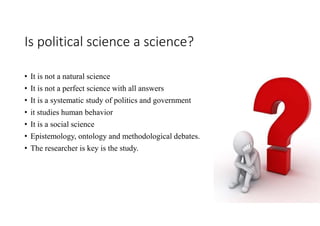 The Nature and scope of political science | PDF
