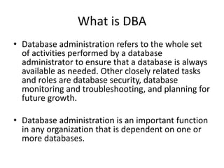 Database Administration | PPTX