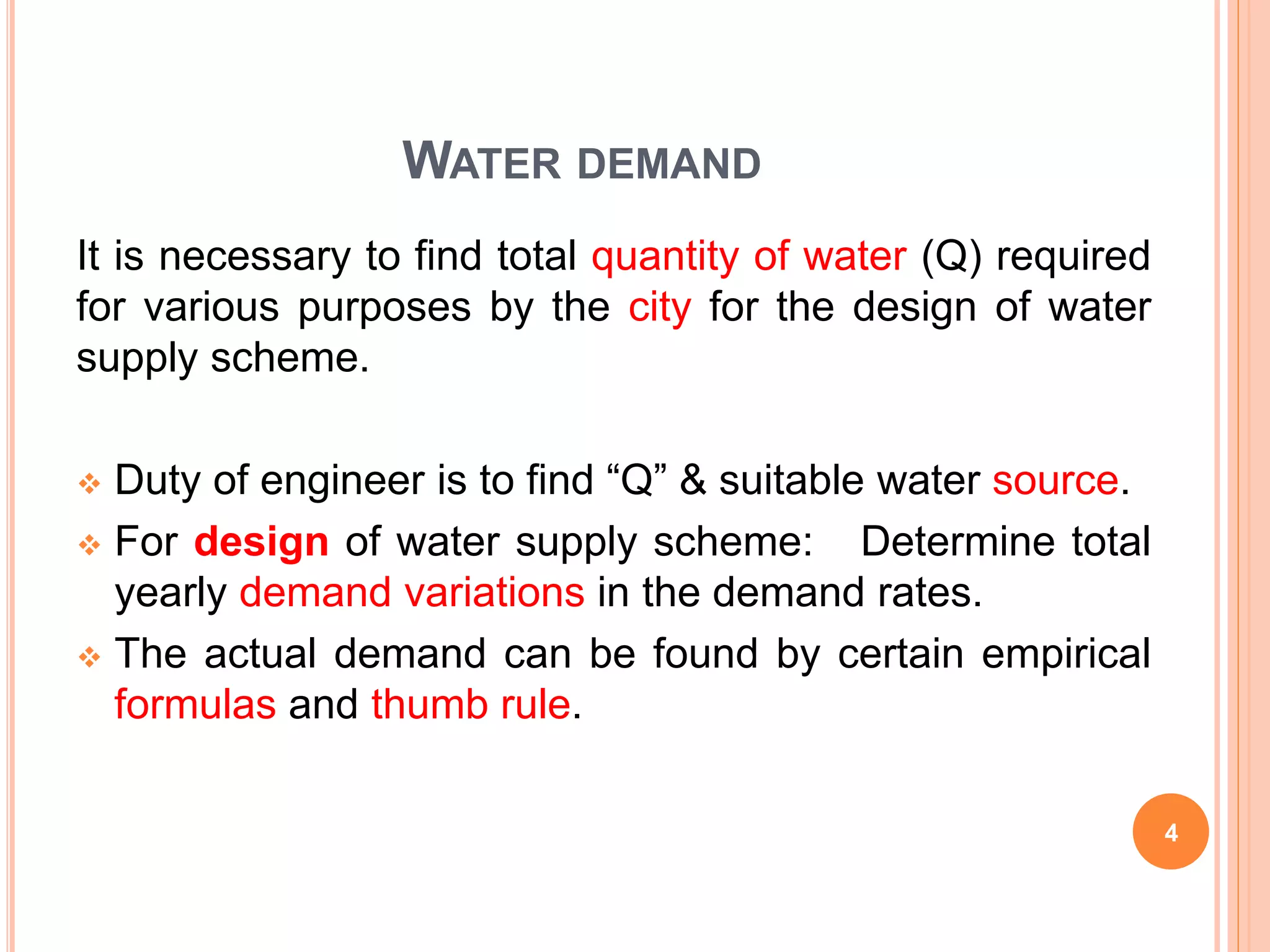 introduction to water supply planning | PPTX