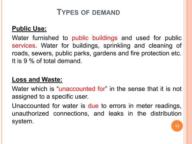 introduction to water supply planning | PPTX