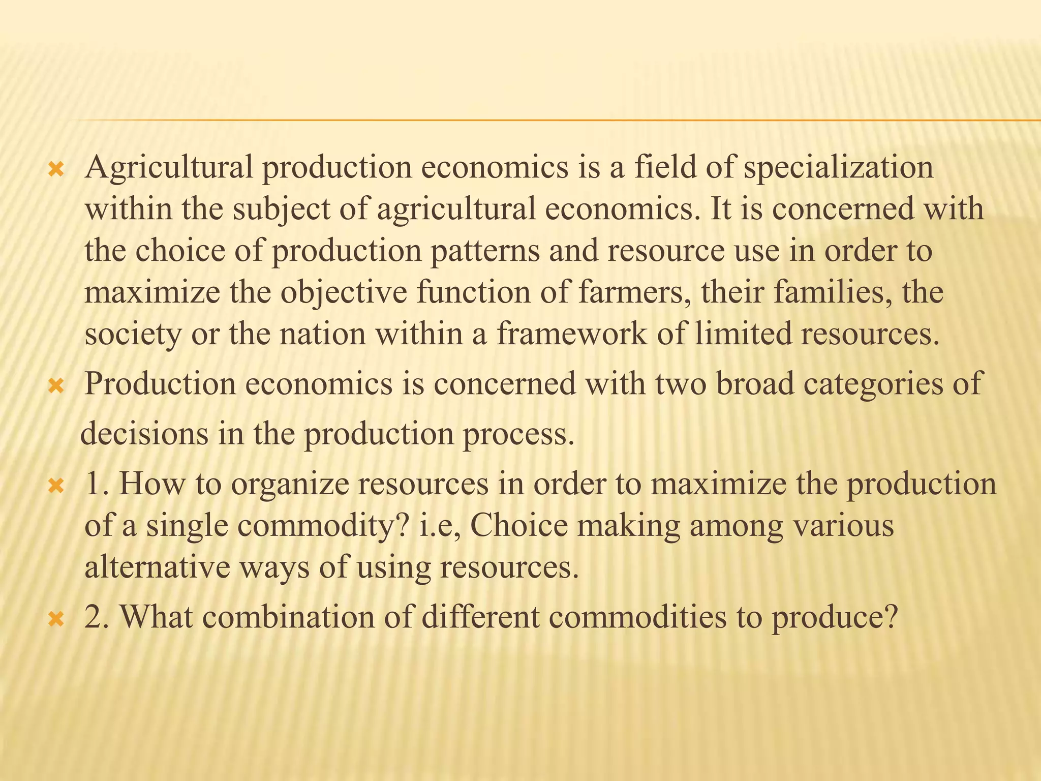 Production Economics- Lecture 1 | PPTX