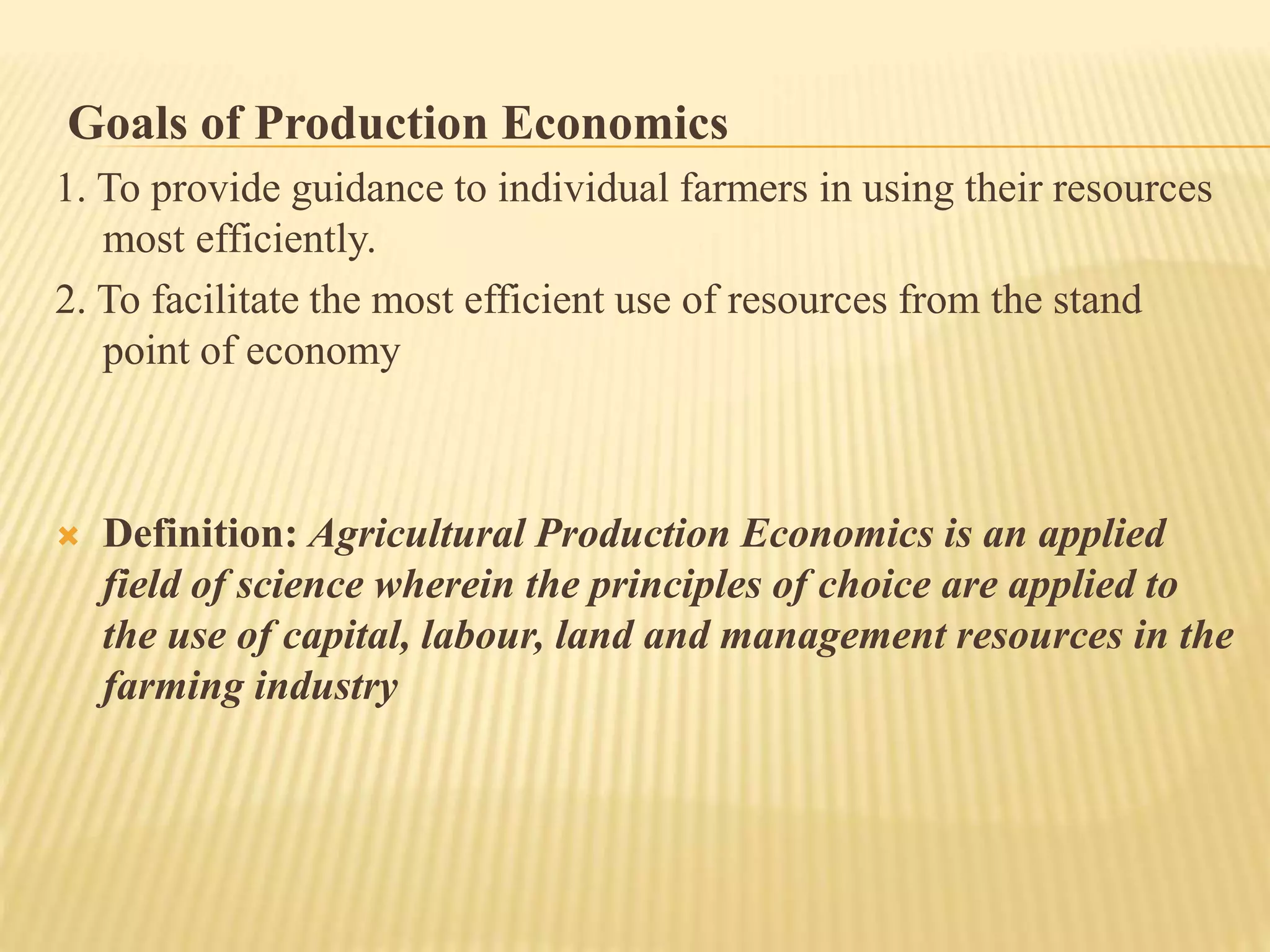 Production Economics- Lecture 1 | PPTX
