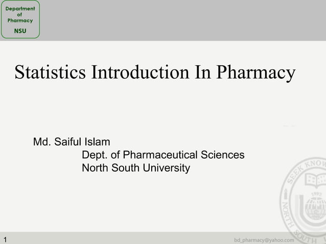 Statistics Introduction In Pharmacy | PPT | Pharmaceutical Industry ...