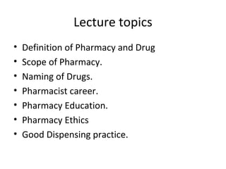 Pharmacy Orientation----------(Pharmaceutics) | PPT