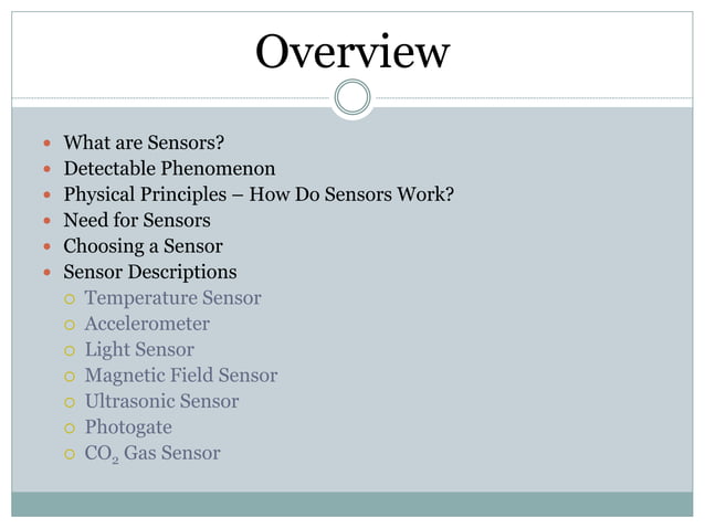 Introduction to Sensor | PPTX | Physics | Science