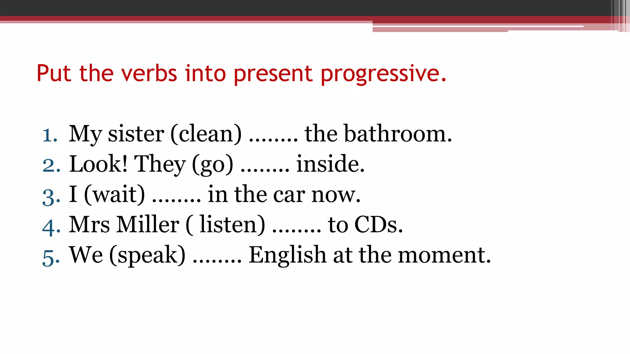 present simple and present progressive | PPTX