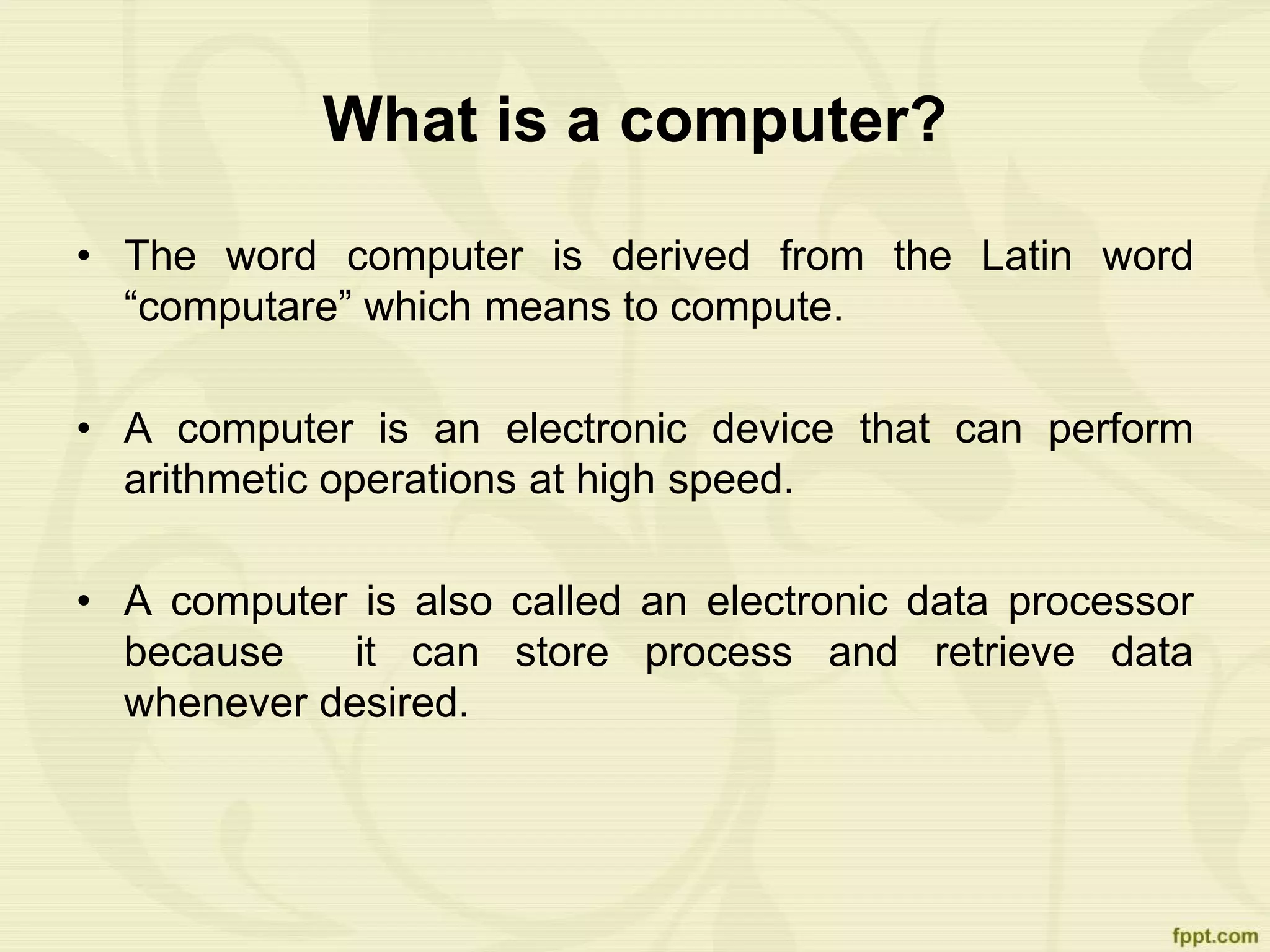 Introduction To Computers Lecture 1 Pptx Computing Technology 1320