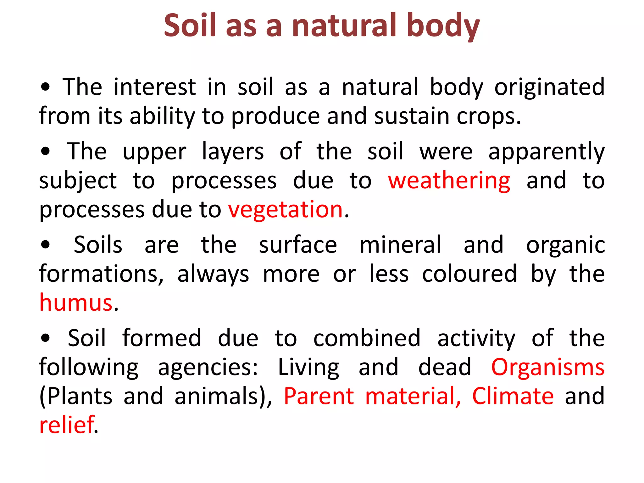 Soil, Pedological and Edaphological Concepts | PPTX