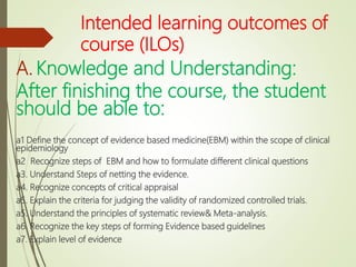 Evidence Based Medicine Master degree Course (Lecture 1): Formulation ...