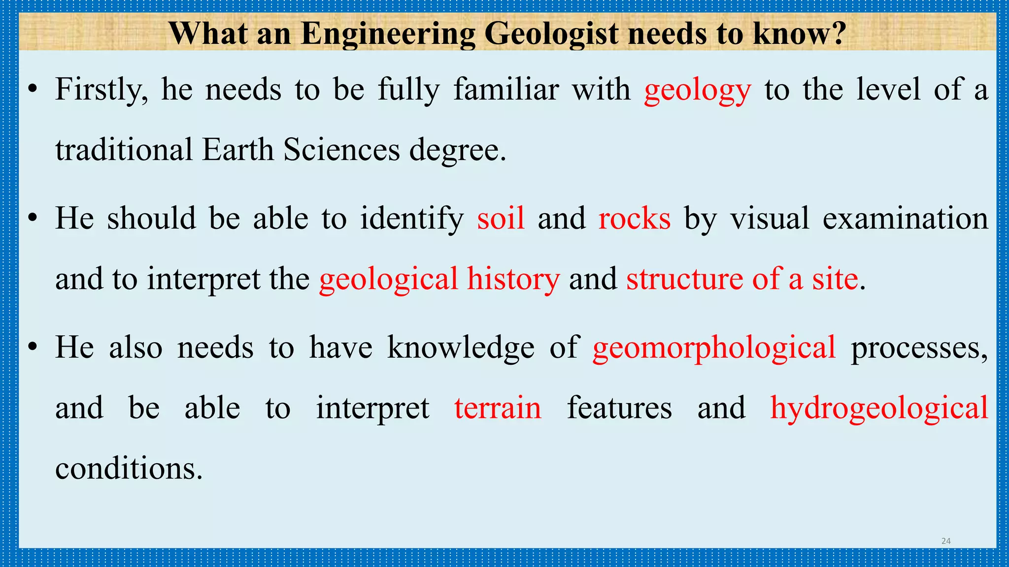 Engineering Geology Lecture 1 | PPTX | Civil Engineering Industry | Industries