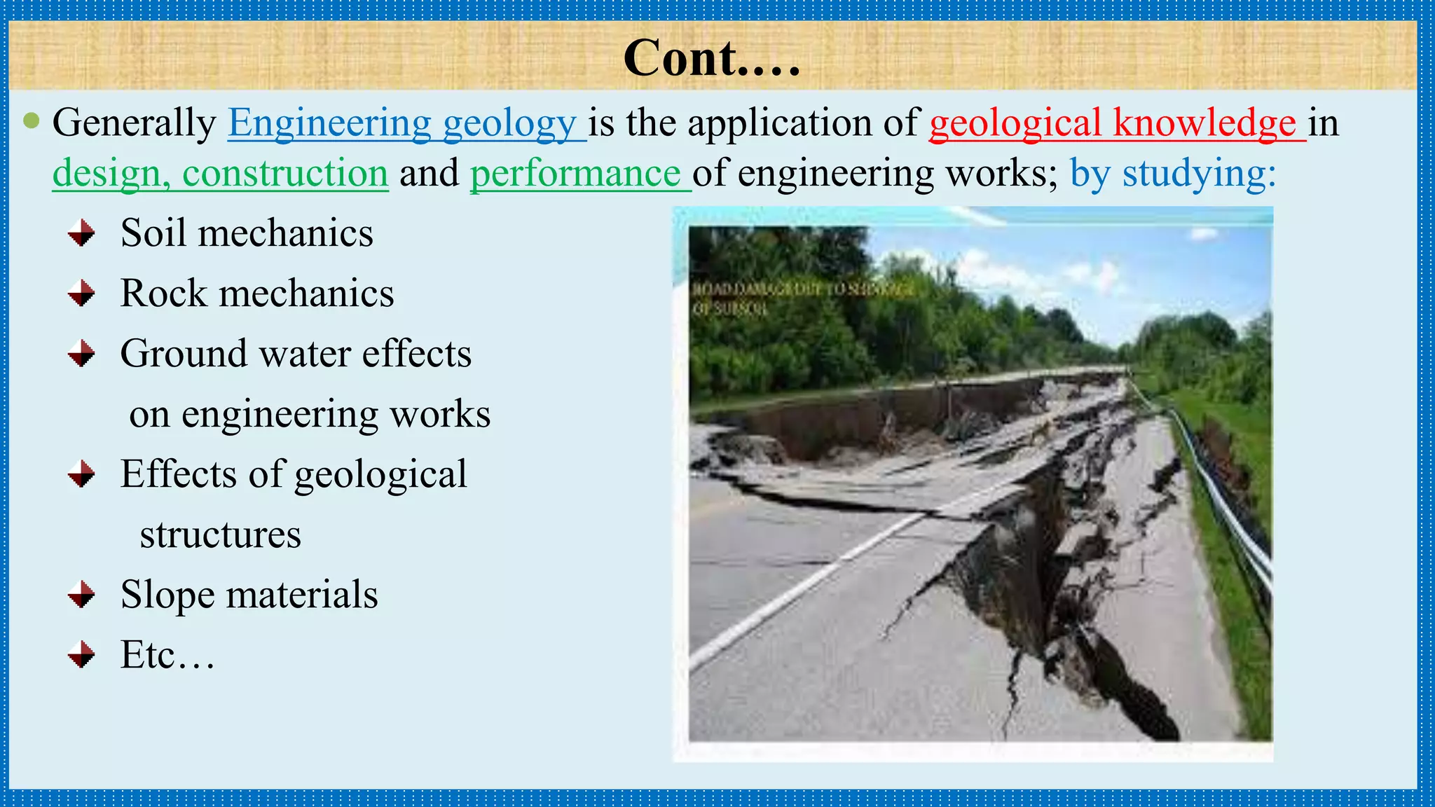 Engineering Geology Lecture 1 | PPTX | Civil Engineering Industry | Industries
