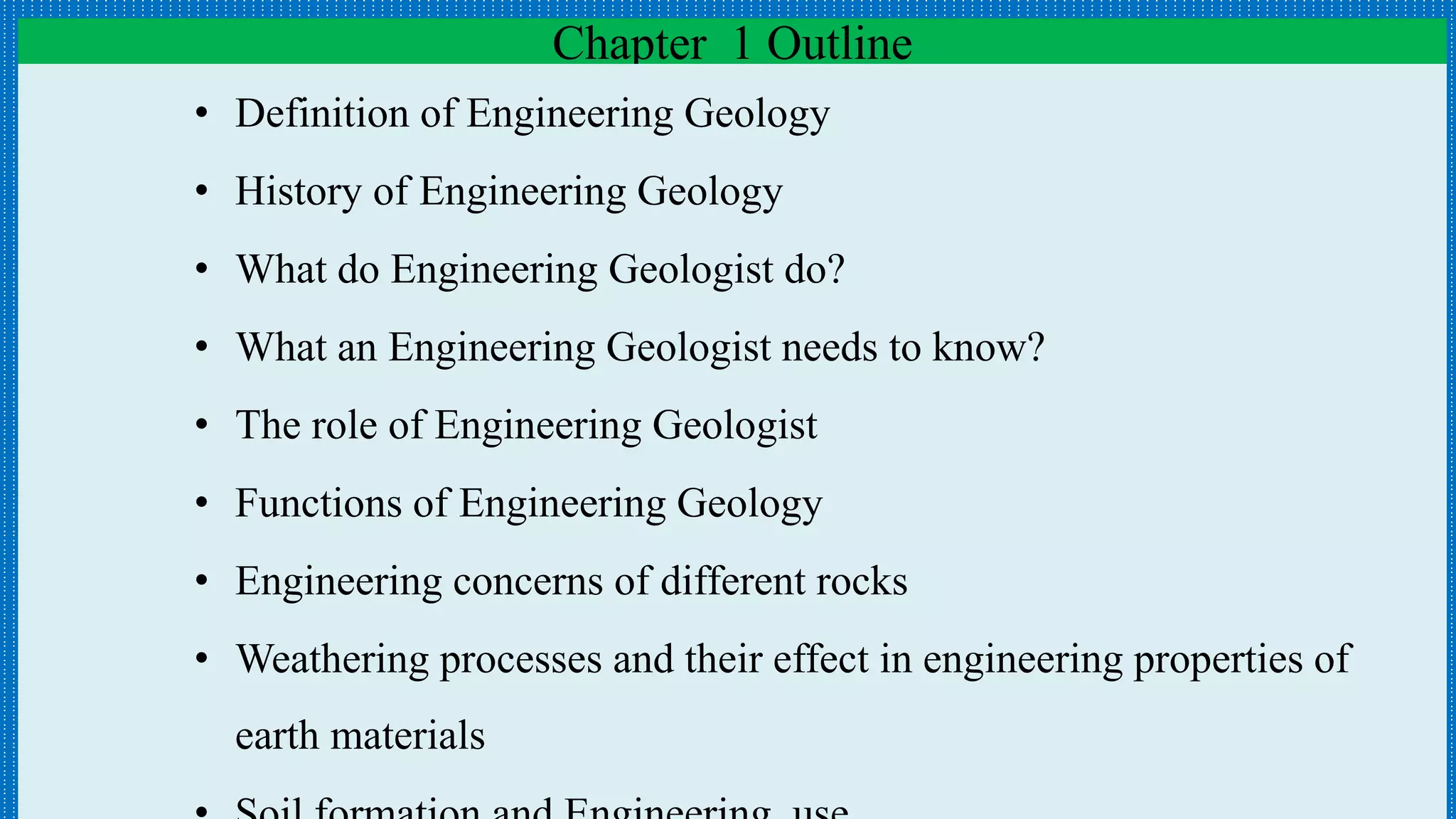 Engineering Geology Lecture 1 | PPTX | Civil Engineering Industry | Industries