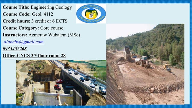 Engineering Geology Lecture 1 | PPTX | Civil Engineering Industry | Industries