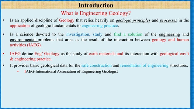 Engineering Geology Lecture 1 | PPTX | Civil Engineering Industry | Industries