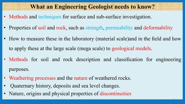 Engineering Geology Lecture 1 | PPTX | Civil Engineering Industry | Industries