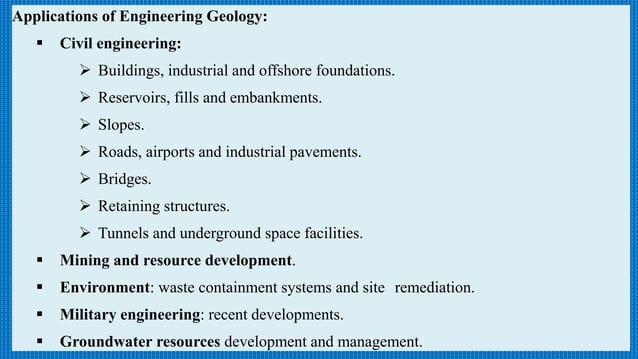 Engineering Geology Lecture 1 | PPTX | Civil Engineering Industry | Industries