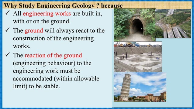 Engineering Geology Lecture 1 | PPTX | Civil Engineering Industry ...