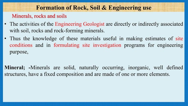 Engineering Geology Lecture 1 | PPTX | Civil Engineering Industry ...