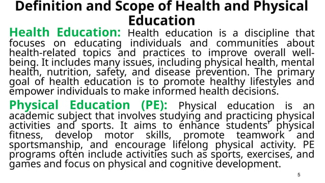 Physical education 1st chapter for physical activity for BS students | PPTX
