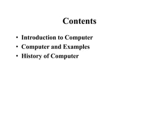 Computer and Examples , History of Computer | PPT