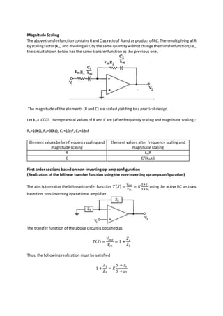 First Order Active RC Sections | PDF