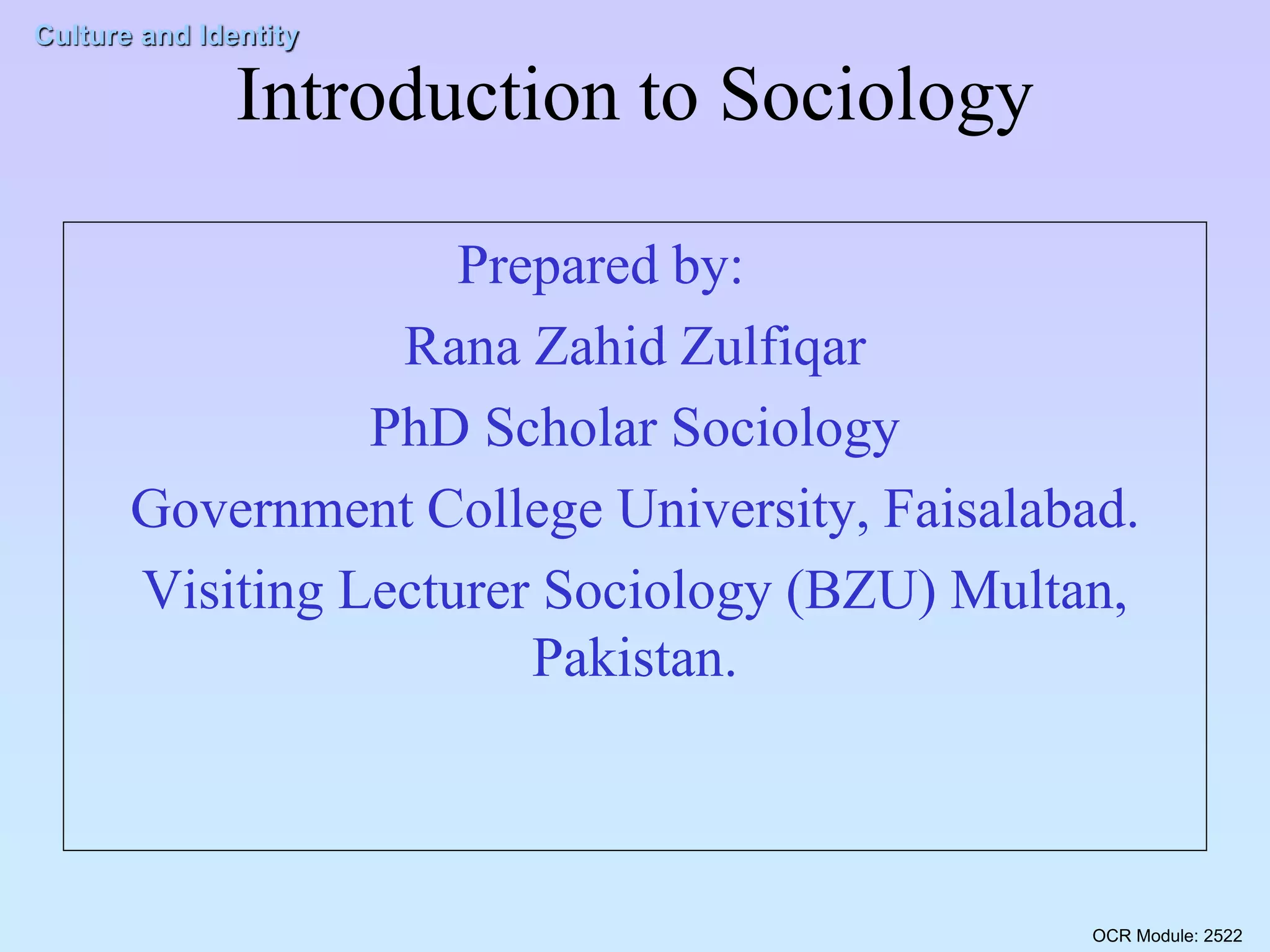 Lecture 1. Introduction to Sociology | PPT