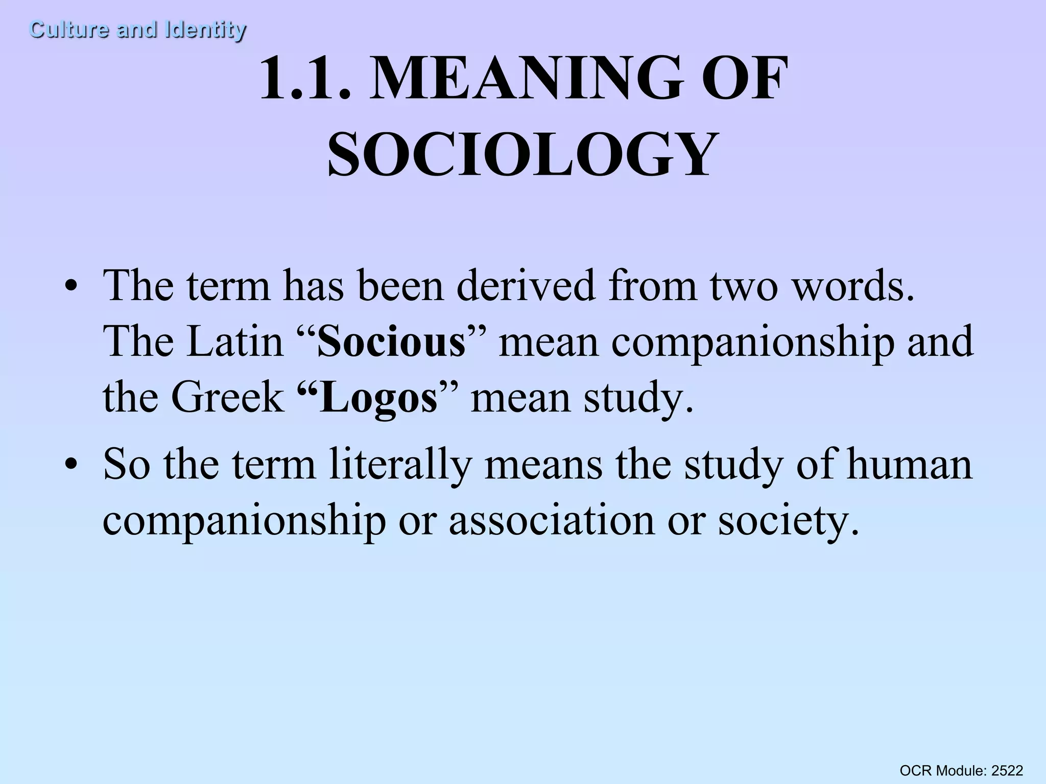 Lecture 1. Introduction to Sociology | PPT