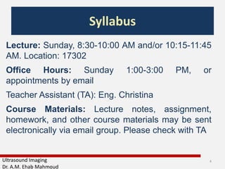 Medical Equipment Ultrasound Lecture 1 | PDF